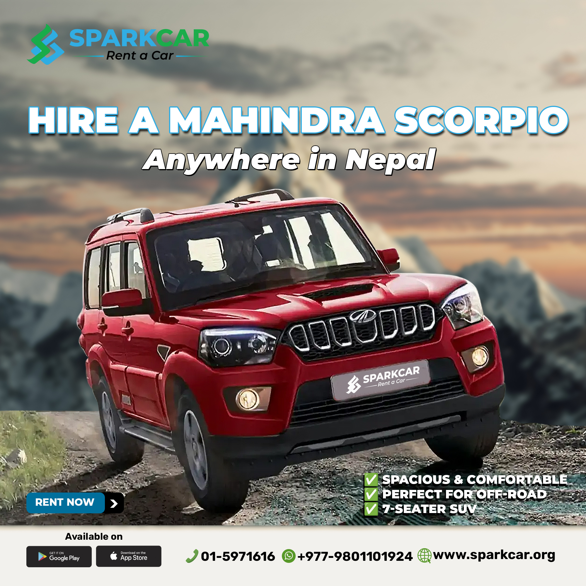 Jeep Scorpio Hire in Kathmandu, Nepal